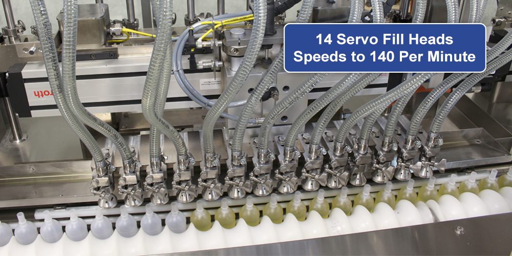 Inline Bottle Filling | ProSys Servo Filling Systems | Speeds to 220 Bottles